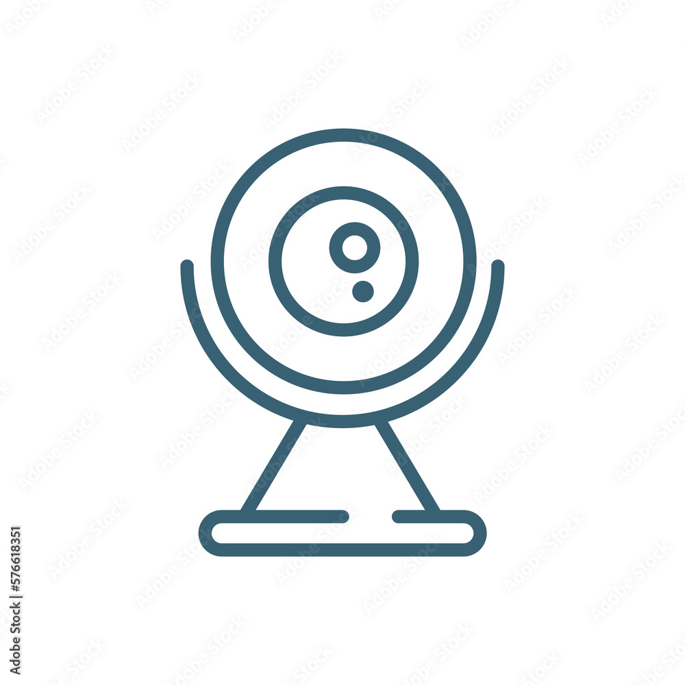 round webcam icons. Thin line round webcam, technology icon from ...