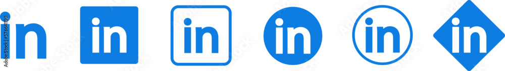 Linkedin logo icons collection in different style.Linkedin social media ...