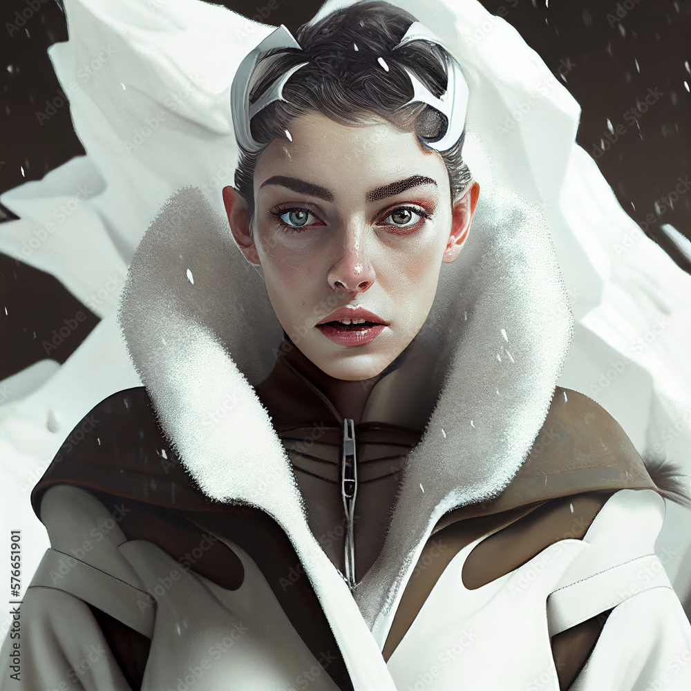 White Snow Elf Elve High Elves Woman White Skinned Character Leather ...