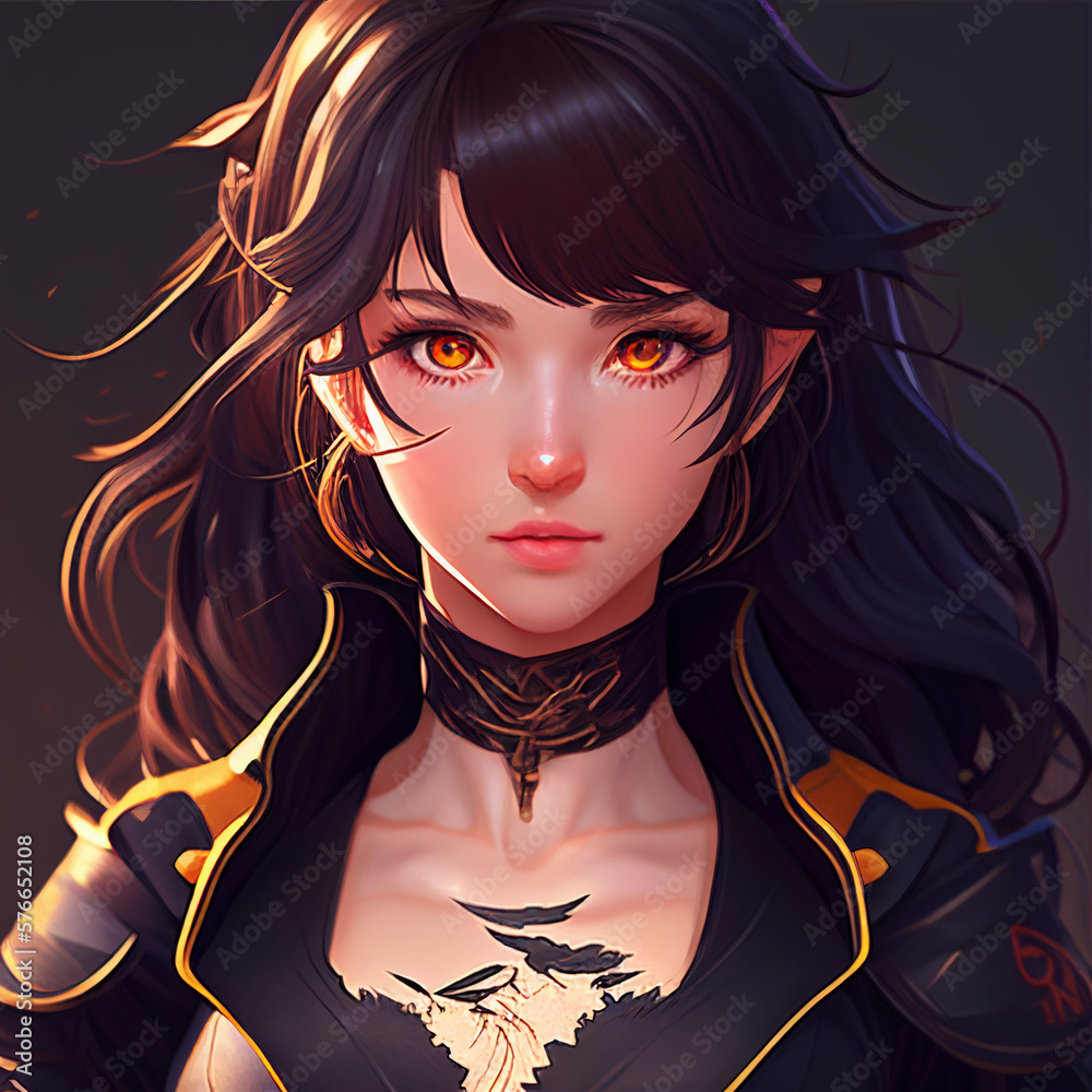 Illustration Stock Anime Avatar Young Woman Online Metaverse Identity ...