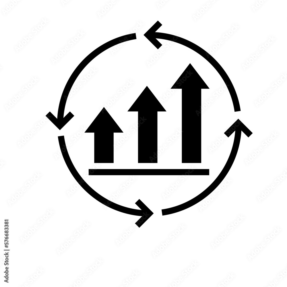 growth chart, continuous improvement icon vector Stock Vector | Adobe Stock
