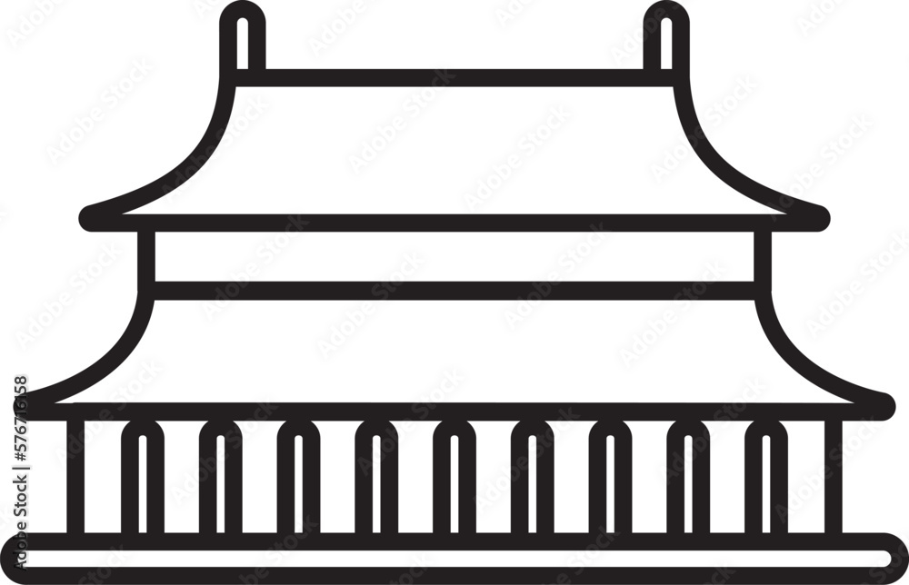 Chinese, tiananmen icon. Simple thin line, outline vector of Chinese ...