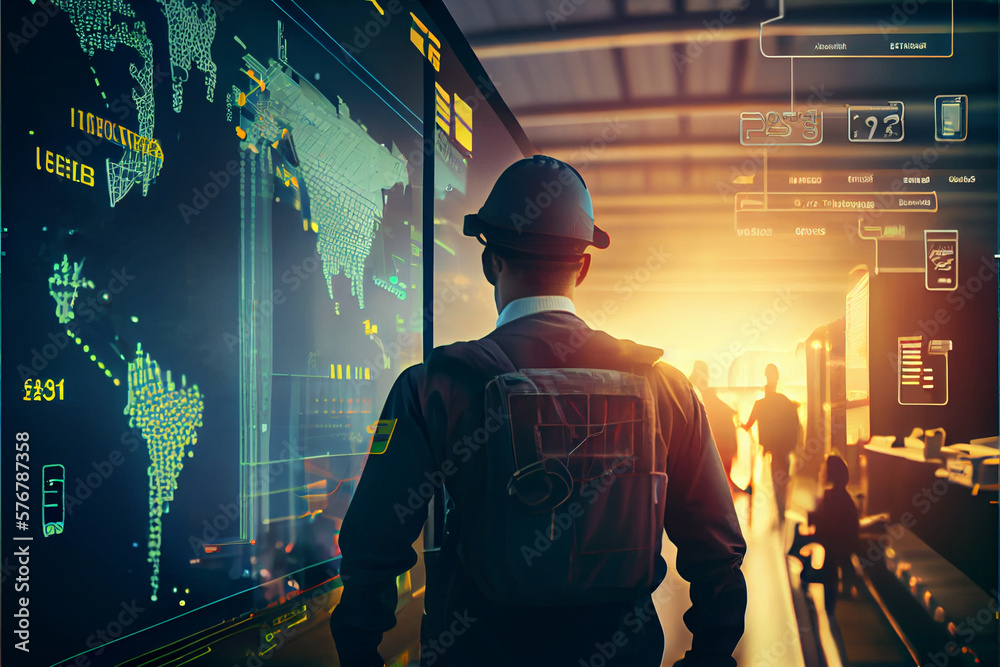 Tracking control delivery distribution on world map background ...