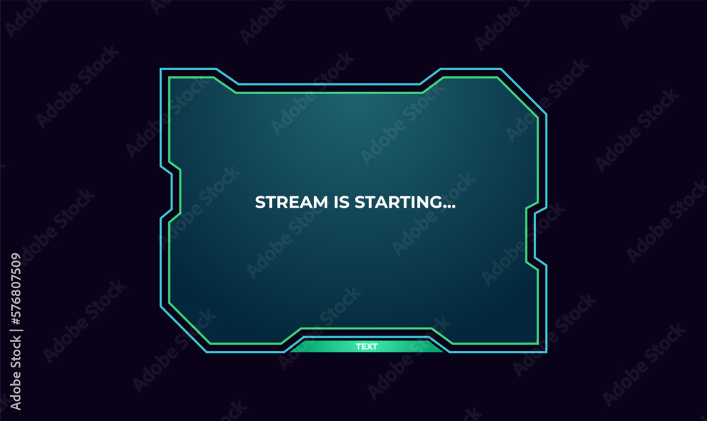 Live stream interface overlay frames for gamer broadcast. Cyber hud ...