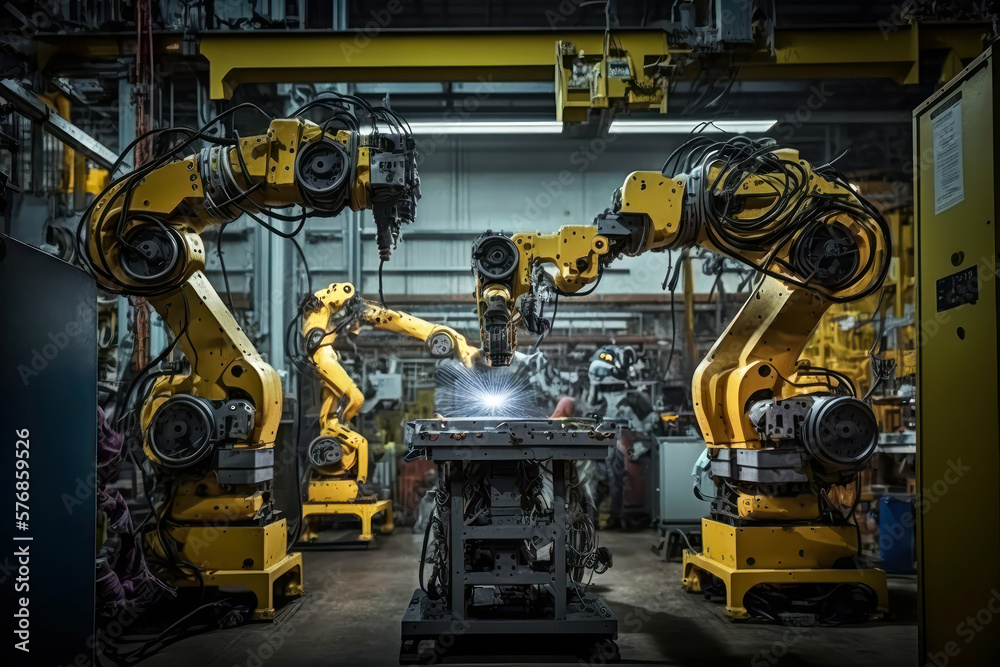 Ilustración de Stock Autonomous robot. Use of robots and automation technology to increase ...