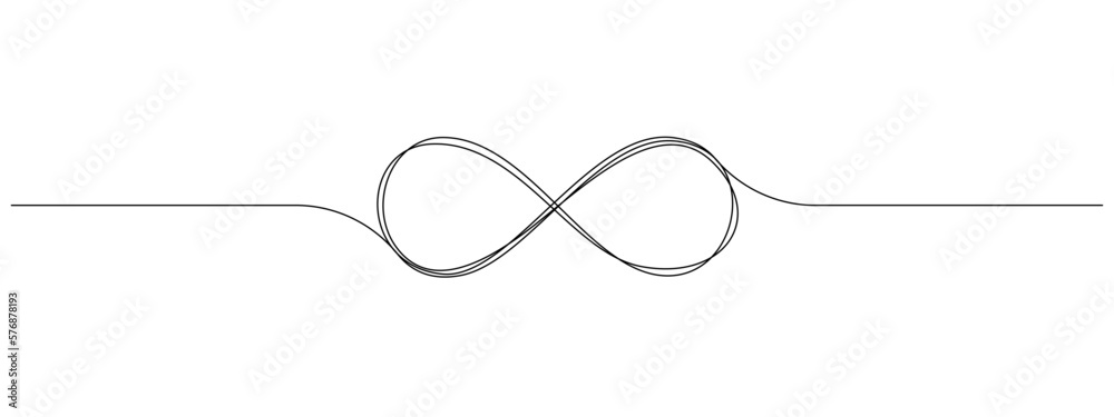 One continuous line drawing of Infinity symbol. Loop mobius icon and ...