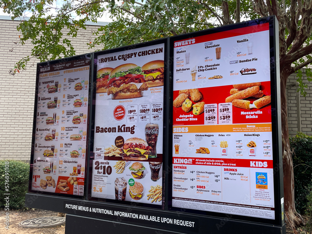 Grocery store Burger King drive thru menu side view Stock Photo | Adobe ...