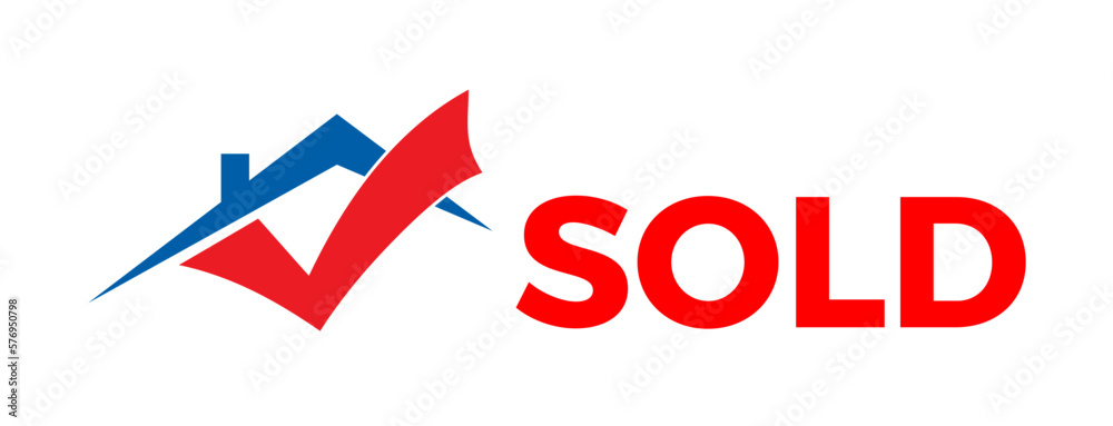 Sold house. Vector logo and sign Stock Vector | Adobe Stock