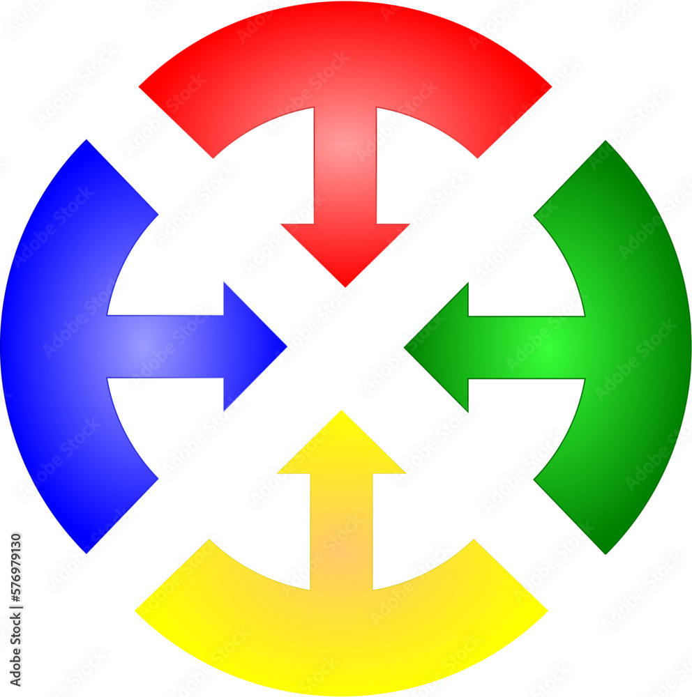 Concepto de elección y opción con botones en círculo de distinto color ...