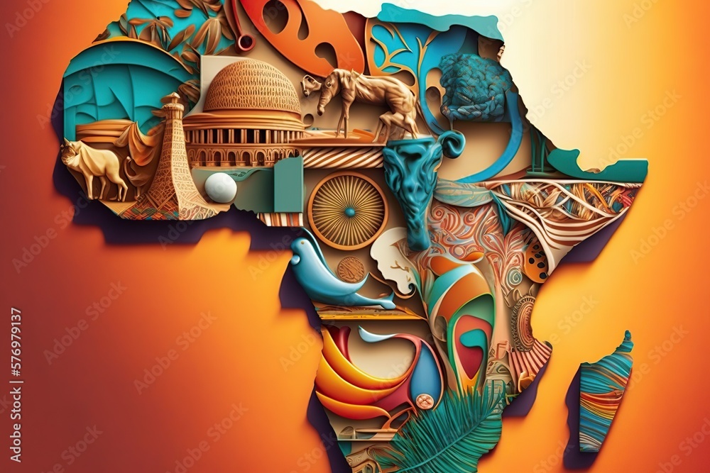 Africa Heritage Day. African continent poster. Generative AI ...