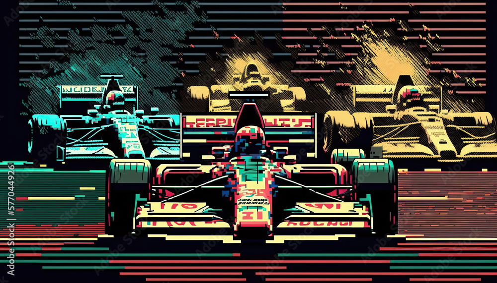 formula 1 race 8 bit pixel art style Stock Illustration | Adobe Stock