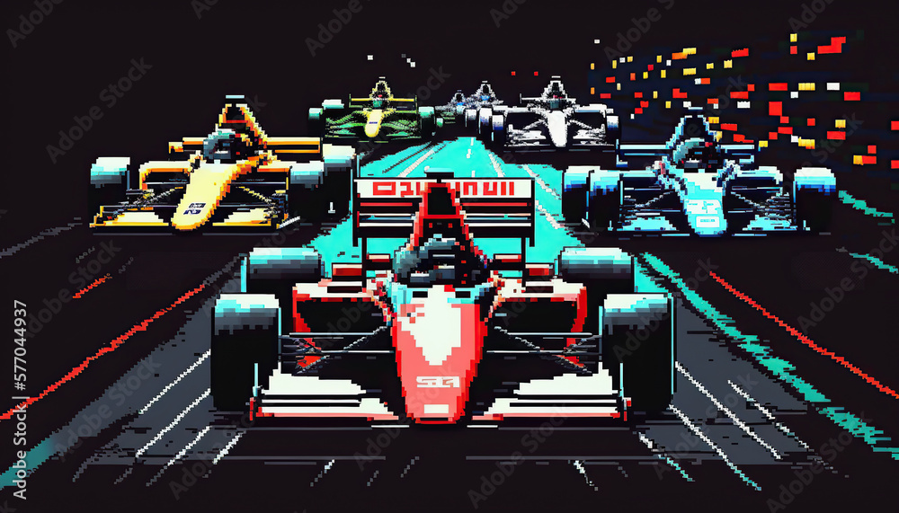 formula 1 race 8 bit pixel art style Stock Illustration | Adobe Stock