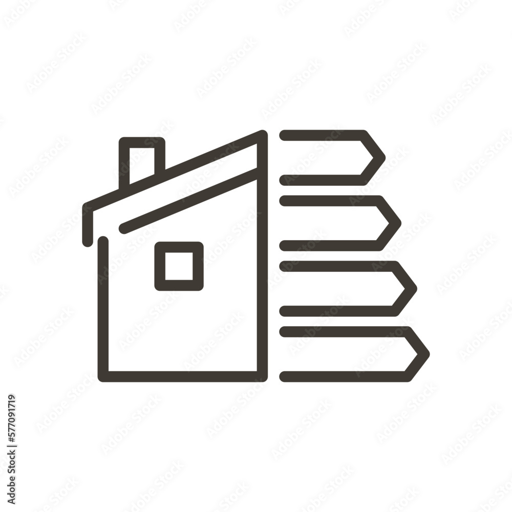 Vector thin line icon linear outline stroke illustration of energy ...