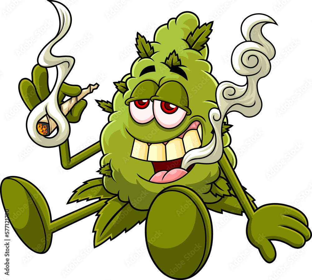 Funny Marijuana Bud Cartoon Character Smoking A Joint. Vector Hand ... Funny Marijuana Bud Cartoon Character Smoking A Joint. Vector Hand ...