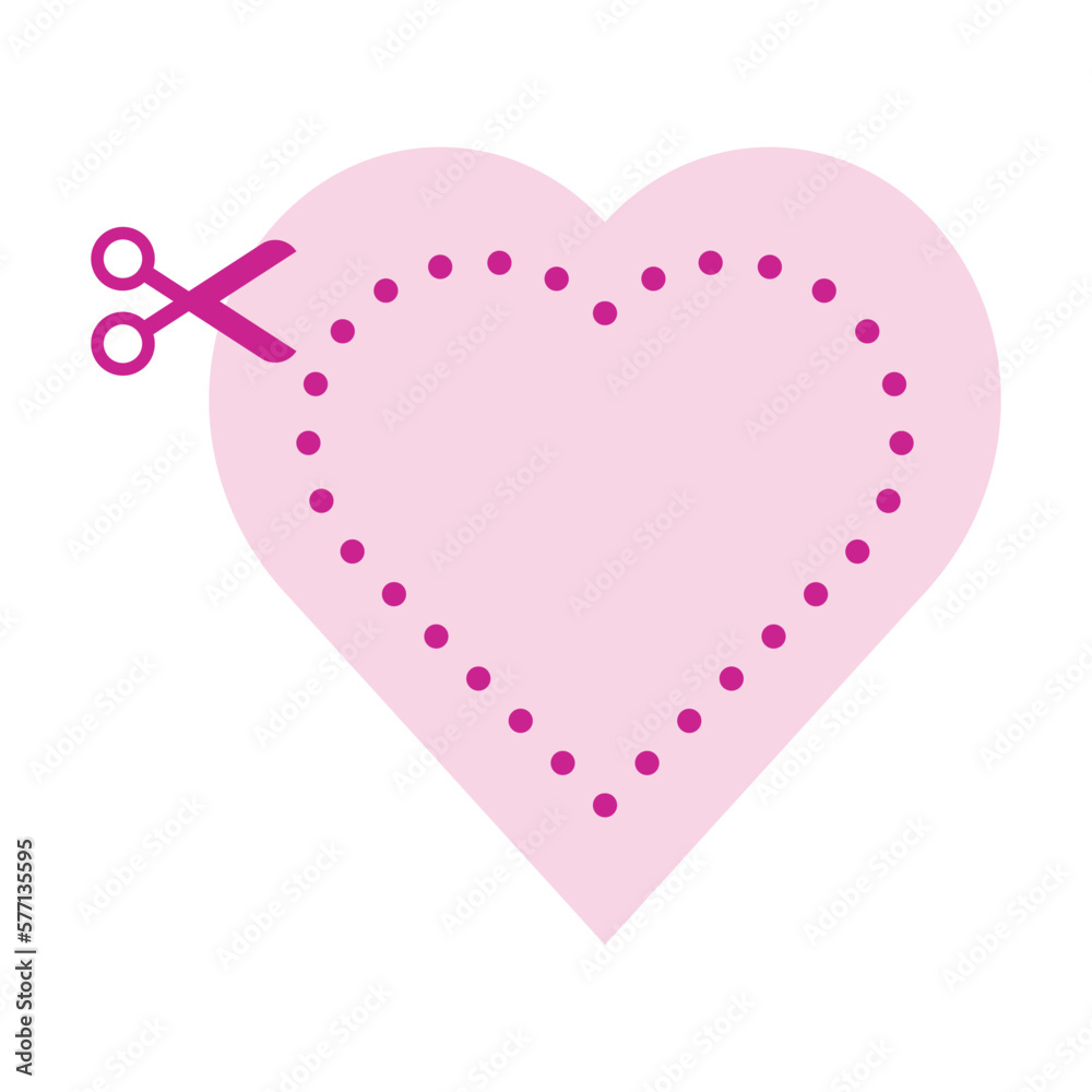 Cutting practice activities heart shape symbol element for preschool ...