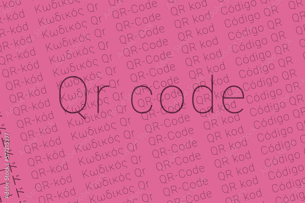 Word Qr code in languages of world. Logo Qr code on Lilac color Stock ...