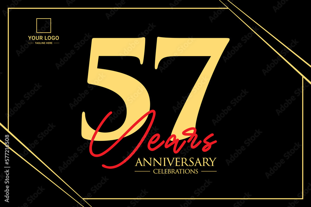 Stock-Vektorgrafik „57 years anniversary. Anniversary template design ...