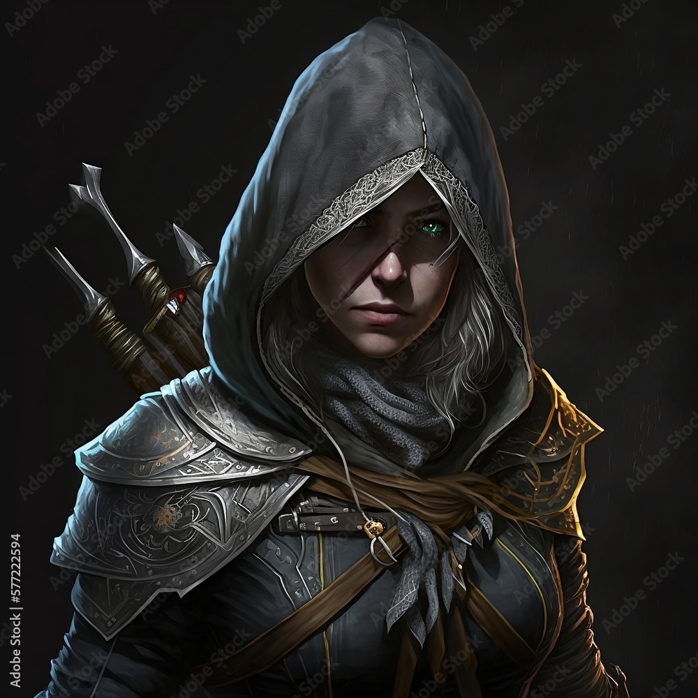 Illustration Stock A Fictional Picture of a Female Rogue Assassin ...