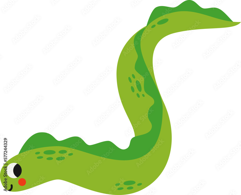 Vector illustration of cartoon sea eel isolated on white background ...