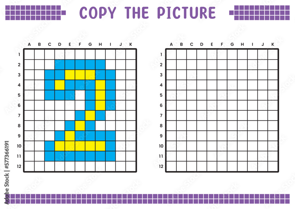 Copy the picture, complete the grid image. Educational worksheets ...