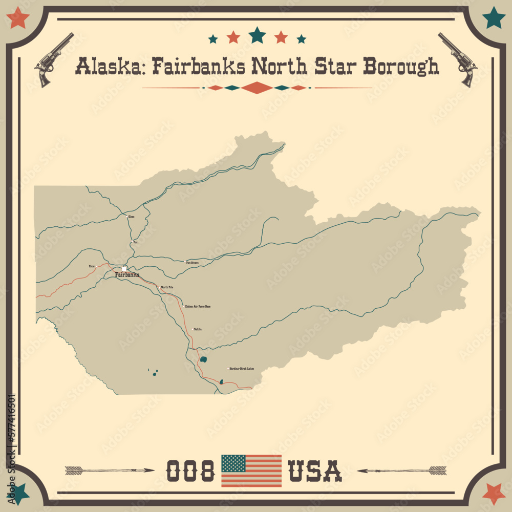 Large and accurate map of Fairbanks North Star Borough, Alaska, USA ...
