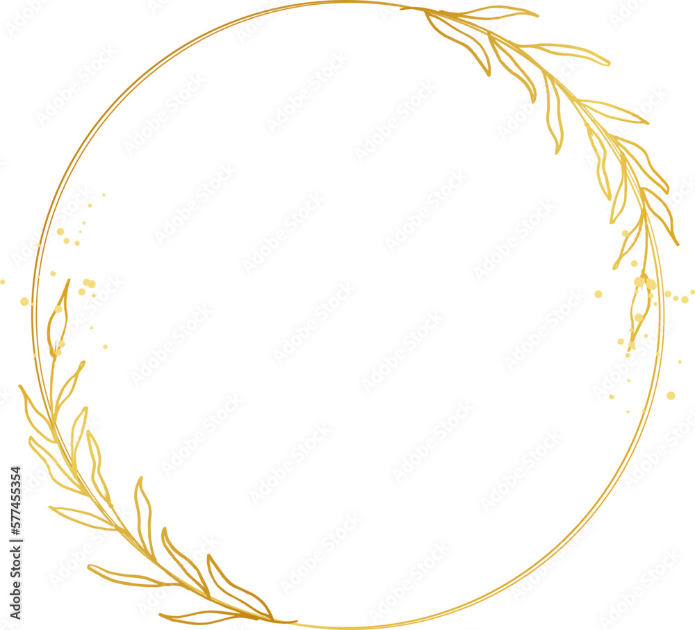 Luxury gold leaf frame border floral ornament for background, wedding ...