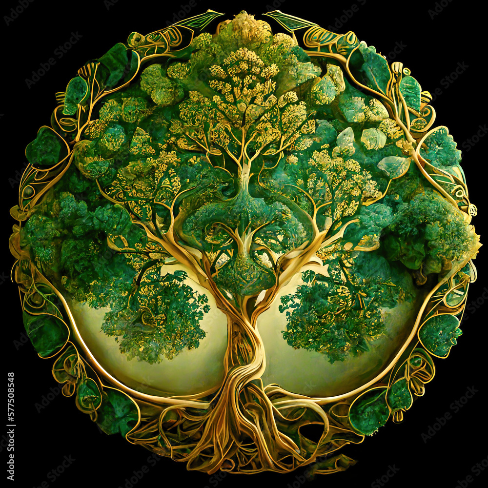 Mandala, triskel, tree of life, symbol of nature and natural mandala ...