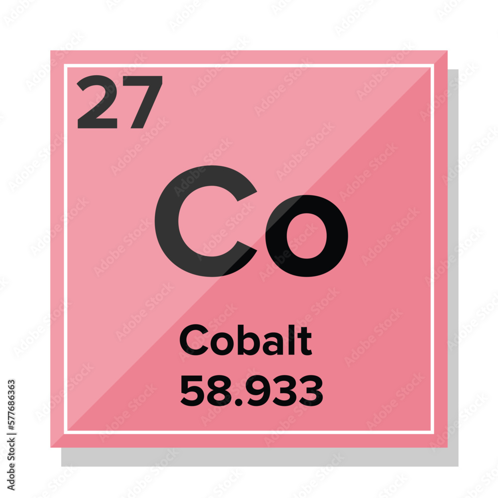 Cobalt Element, the concept of chemistry. Periodic table of element ...
