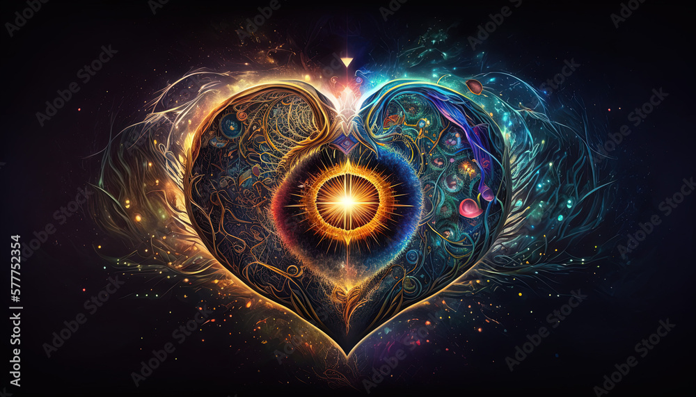 Heart home of the soul, concept, beautiful esoteric heart connected to ...