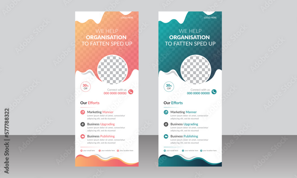 Free vector stylish roll up business standee banner design. Vector roll ...
