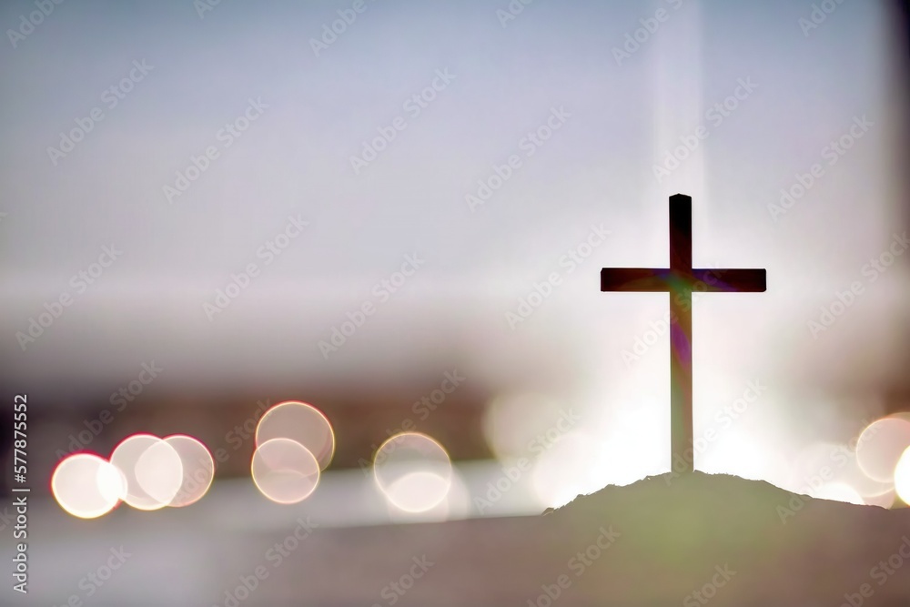 cross in the night Stock Photo | Adobe Stock