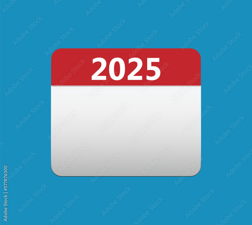 2025 calendar icon. 2025 calendar Date Month icon. Isolated on blue ...