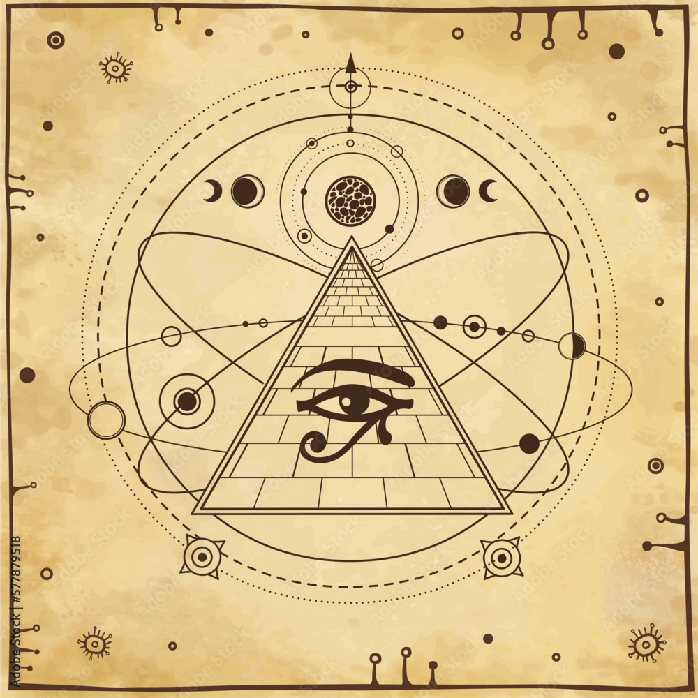 Eye Of Horus Pyramid Drawing