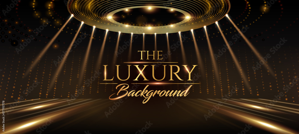 Golden Stage Spotlights Royal Awards Graphics Background. Lights ...