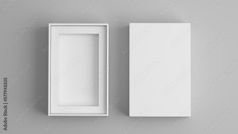 Blank open box packaging mockup isolated on grey background, Template ...