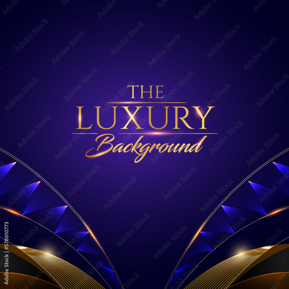 Vetor Blue Golden Side Corner Curve Flow Polygonal Award Background ...