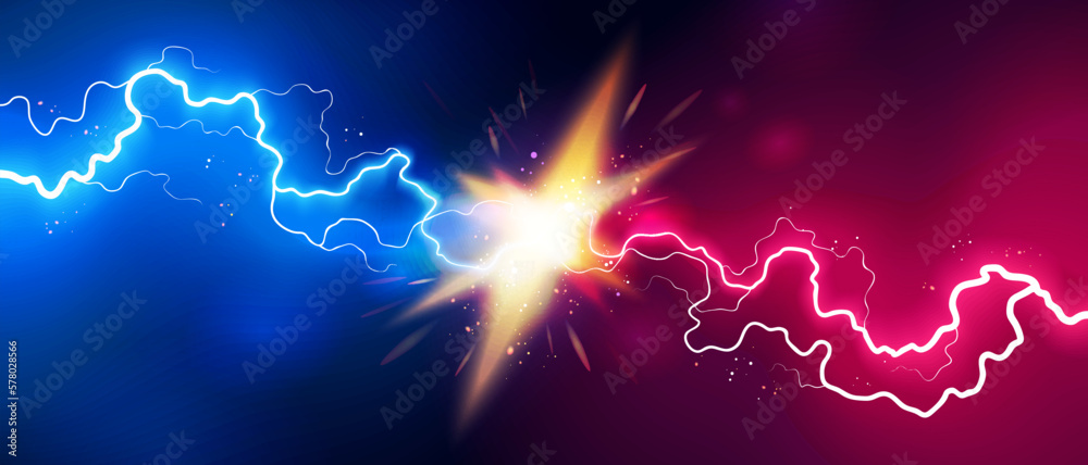 Versus banner. Lightning strikes. Confrontation template, vs battle or ...