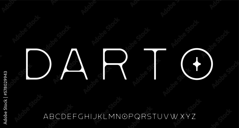 modern geometric sans serif futuristic font alphabet vector set Stock ...