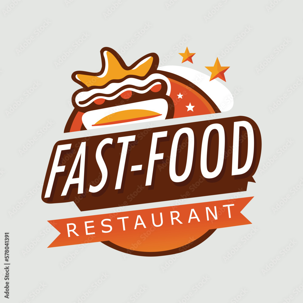A fast food logo for restaurants and companies. Stock Vector | Adobe Stock