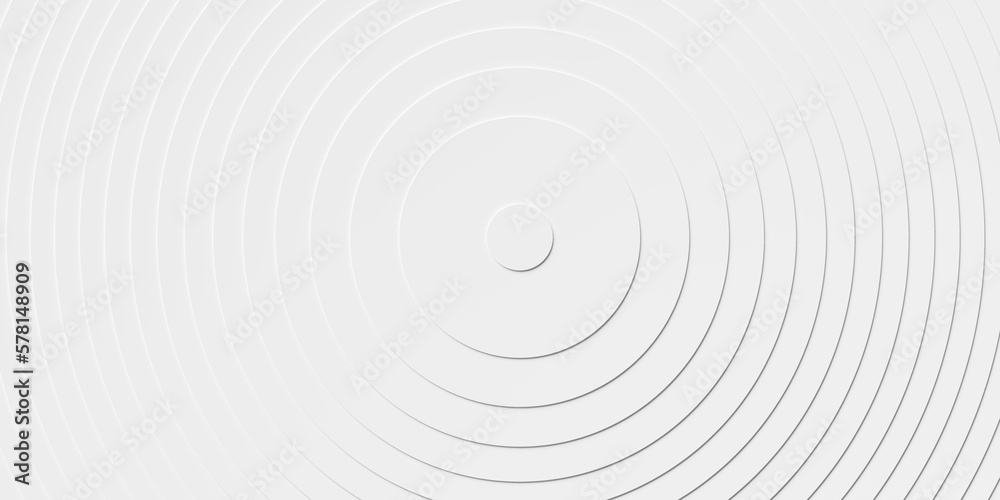 Stacked series of white concentric rings or circles background ...