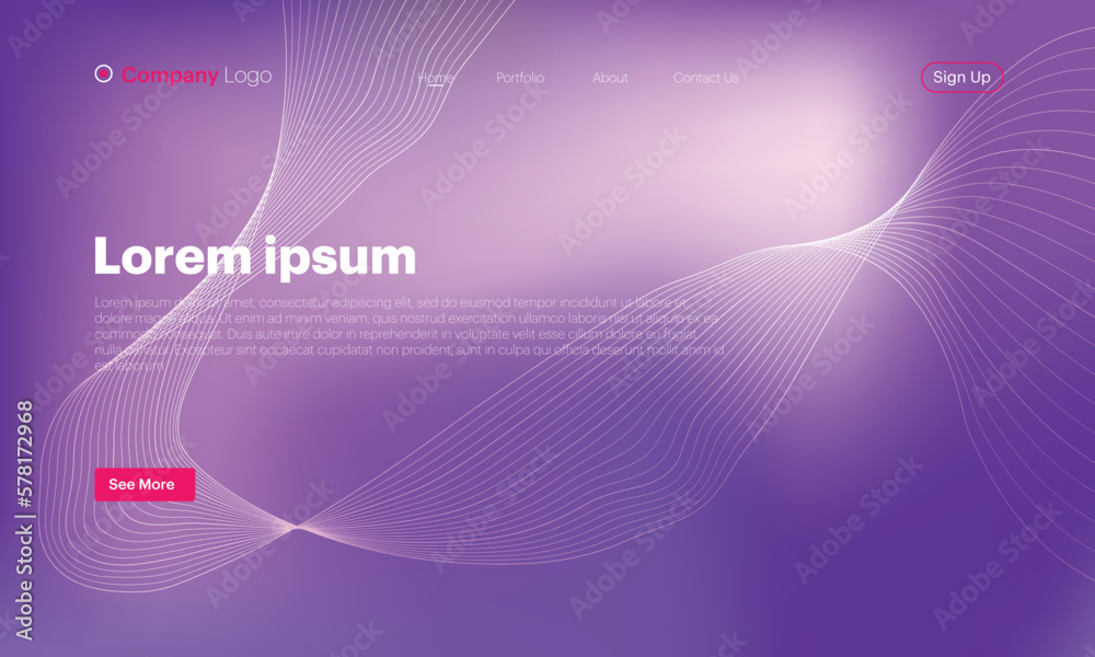 Abstract line art vector background website Landing Page. Template for ...