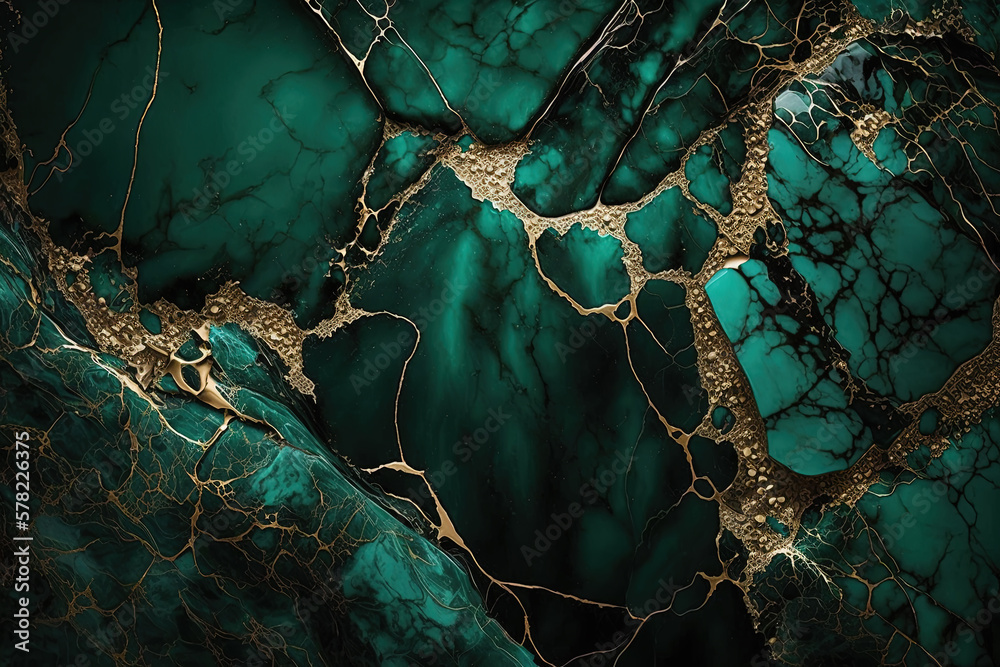 Emerald green and gold marble background. Invitation, card backdrop ...