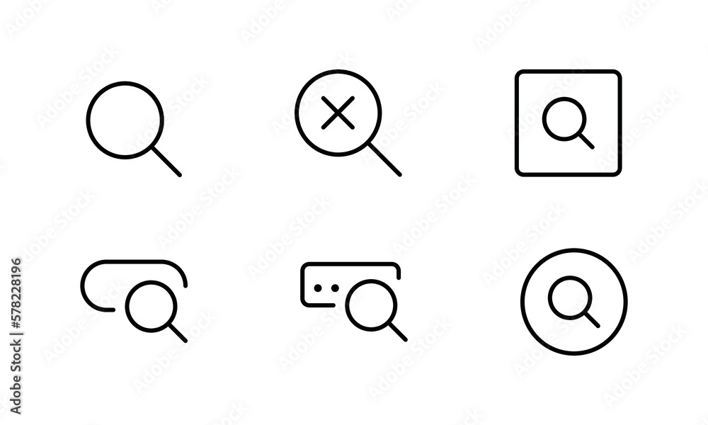 Search icon collection. web search, server search, Magnifying glass ...