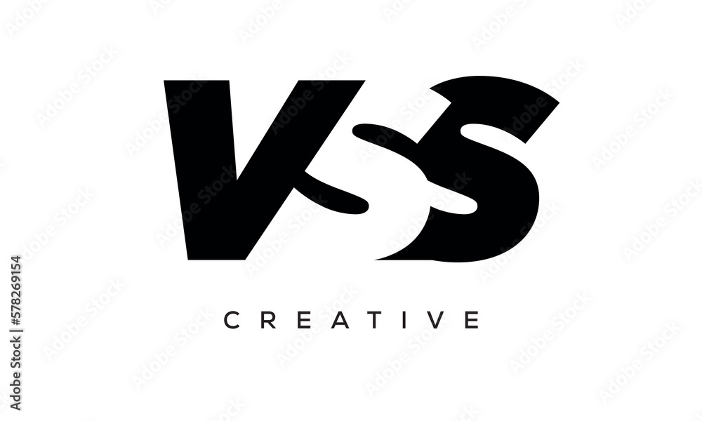 VSS letters negative space logo design. creative typography monogram ...