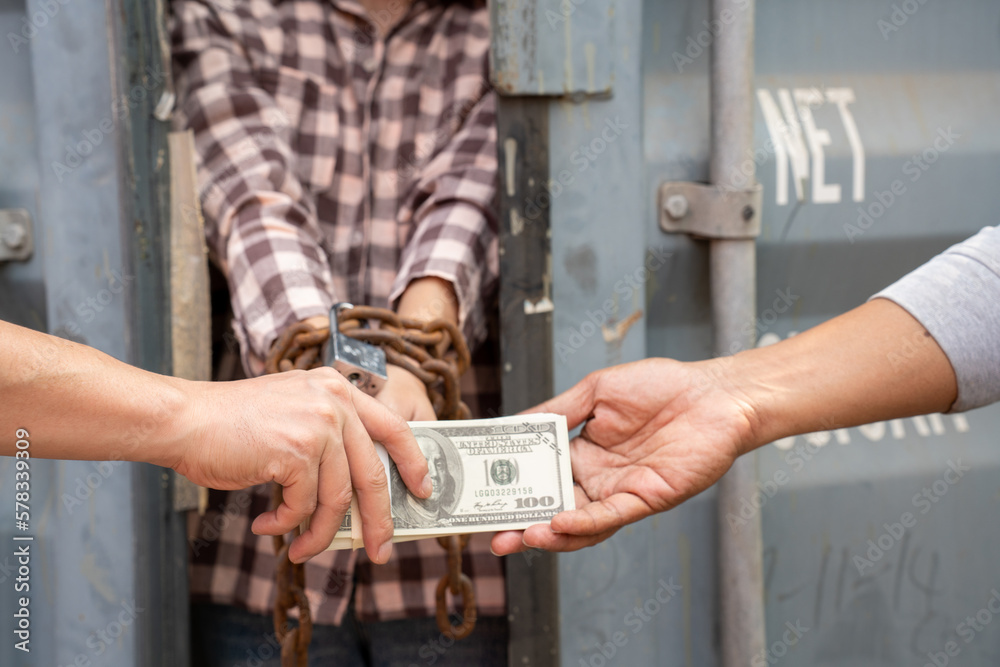 Woman trapped in cargo container wait for Human Trafficking or foreigh ...