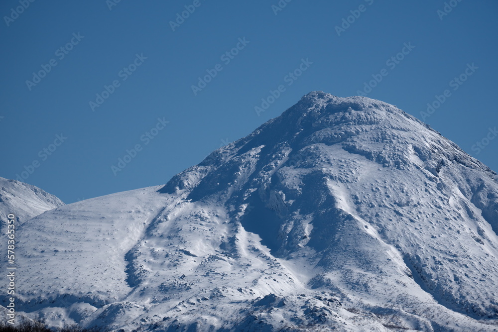 Hokkaido Shiretoko World Heritage Site Mt. Rausu in winter Stock Photo ...