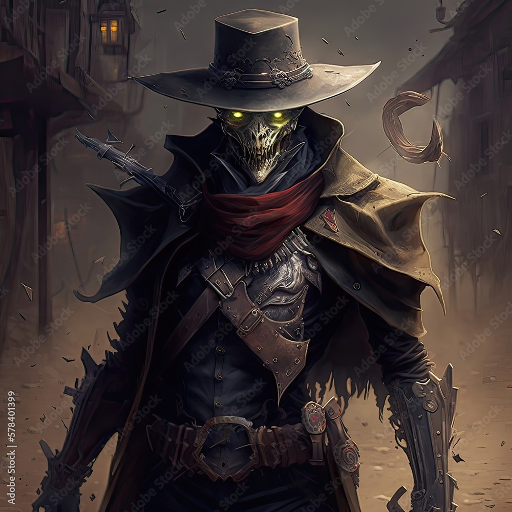 Illustration Stock Undead shooters with glowing eyes and stylish armor ...