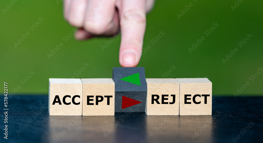 Accept or reject? Hand turns cube and changes the orientation of an ...