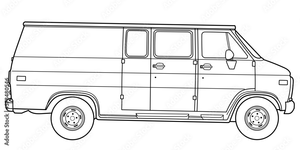 van outline vector