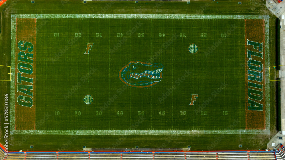 Aerial view of Ben Hill Griffin Stadium, popularly known as "The Swamp ...